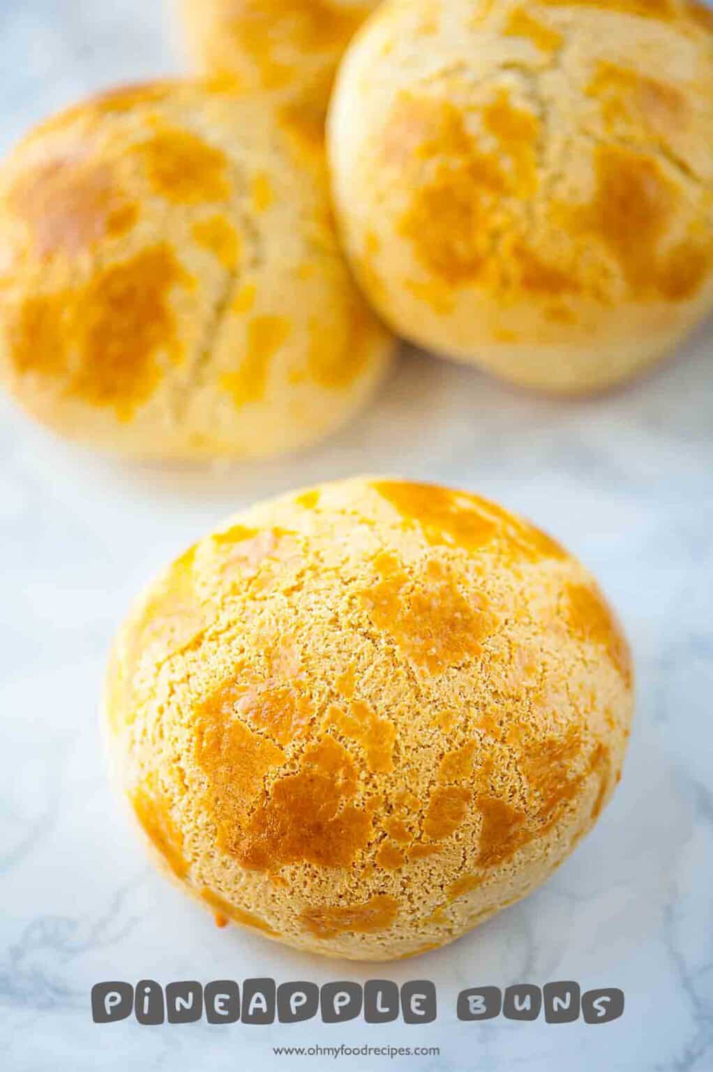 Pineapple Bun (菠蘿包) Bo Lo Bao - Oh My Food Recipes