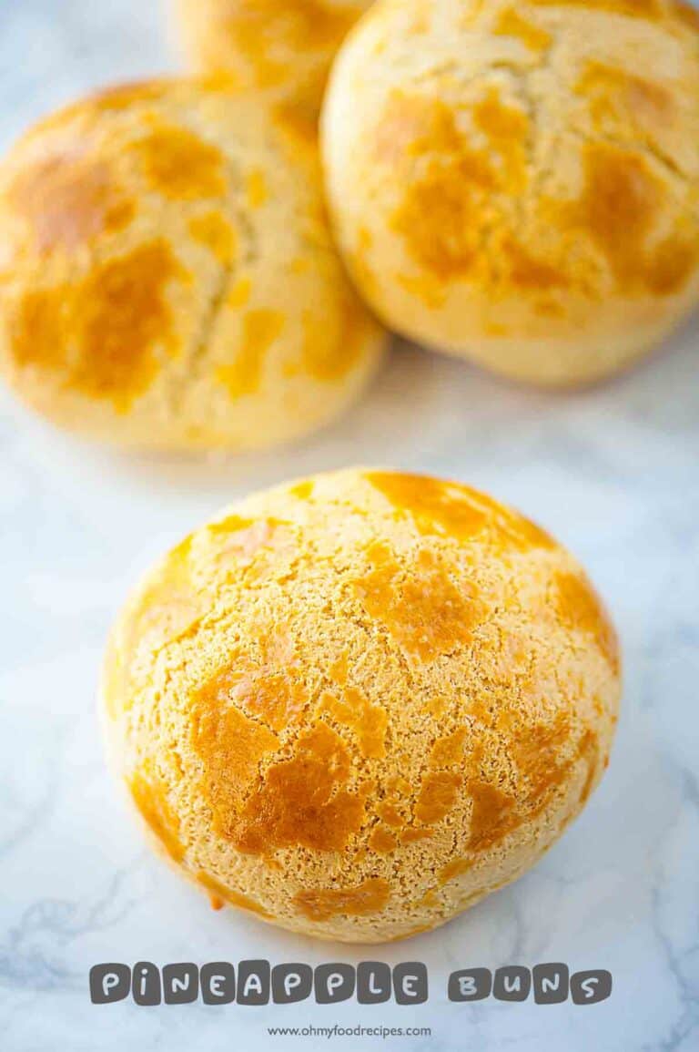 Pineapple Bun (菠蘿包) Bo Lo Bao - Oh My Food Recipes