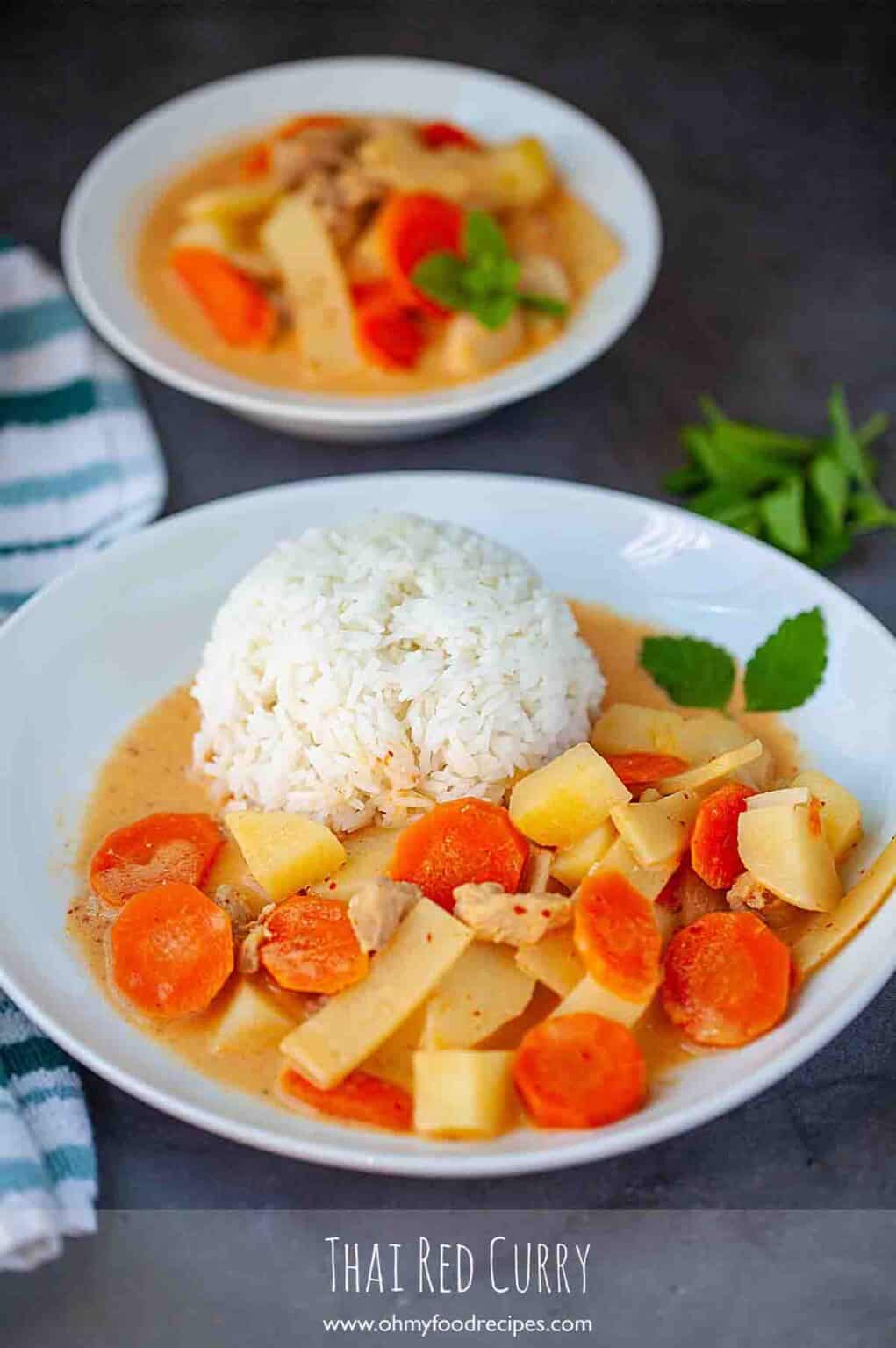 Red Thai Curry Chicken - Oh My Food Recipes