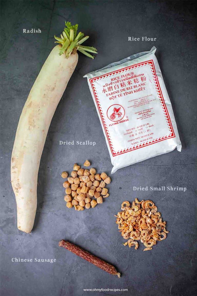 Chinese Turnip Cake (蘿蔔糕) Lo Bak Go - Oh My Food Recipes