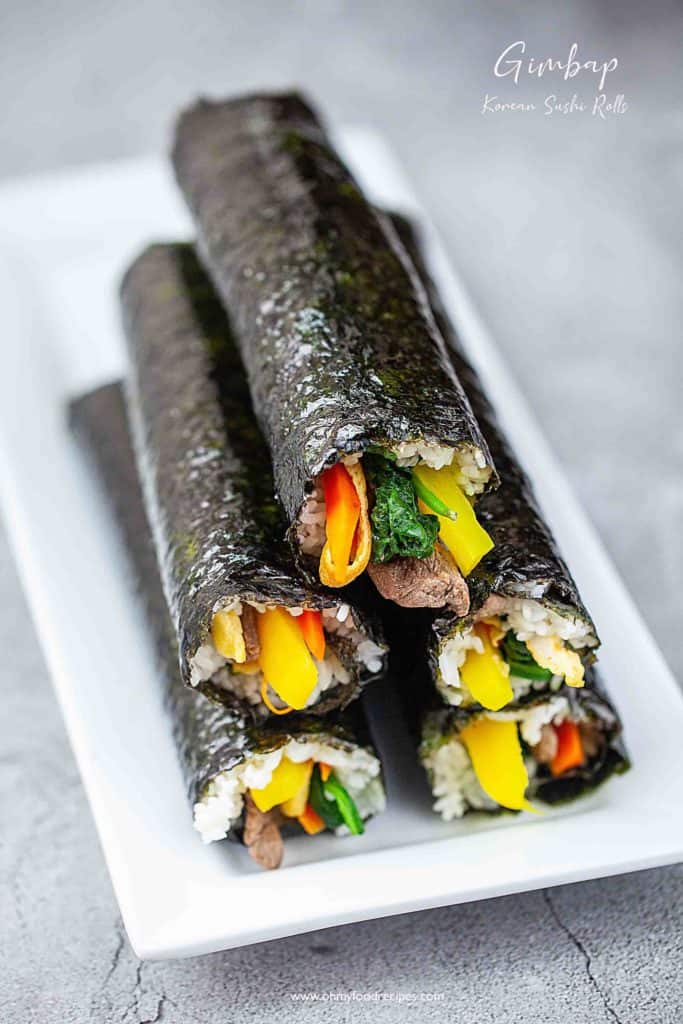 Kimbap / Gimbap (김밥) Korean Sushi Rolls | Oh My Food Recipes