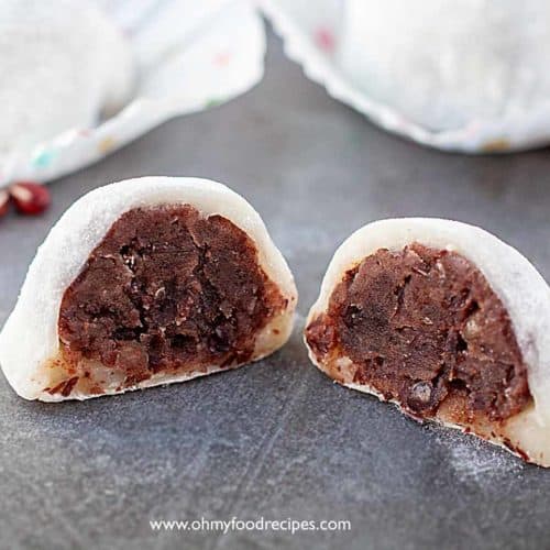 Red Bean Mochi or Lo Mai Chi (糯米糍) - Oh My Food Recipes