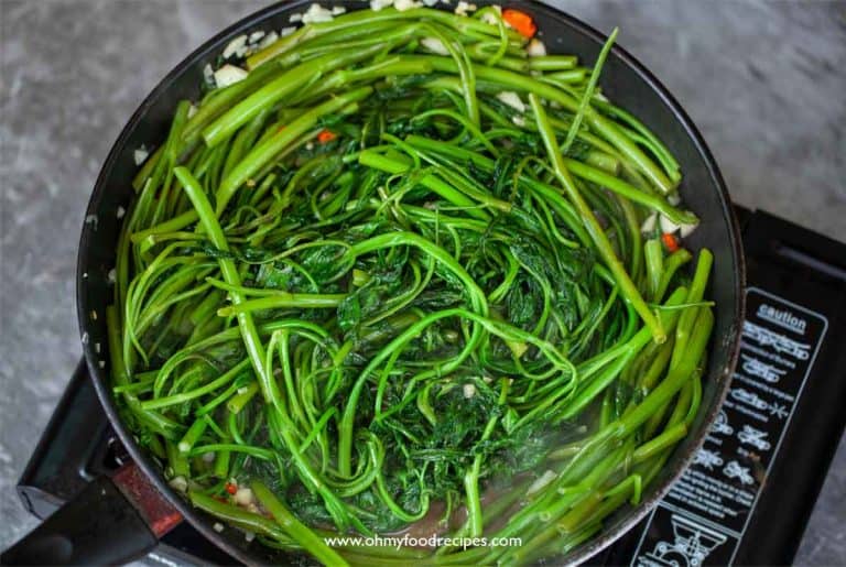 Stir Fried Water Spinach with Shrimp Paste - Oh My Food Recipes