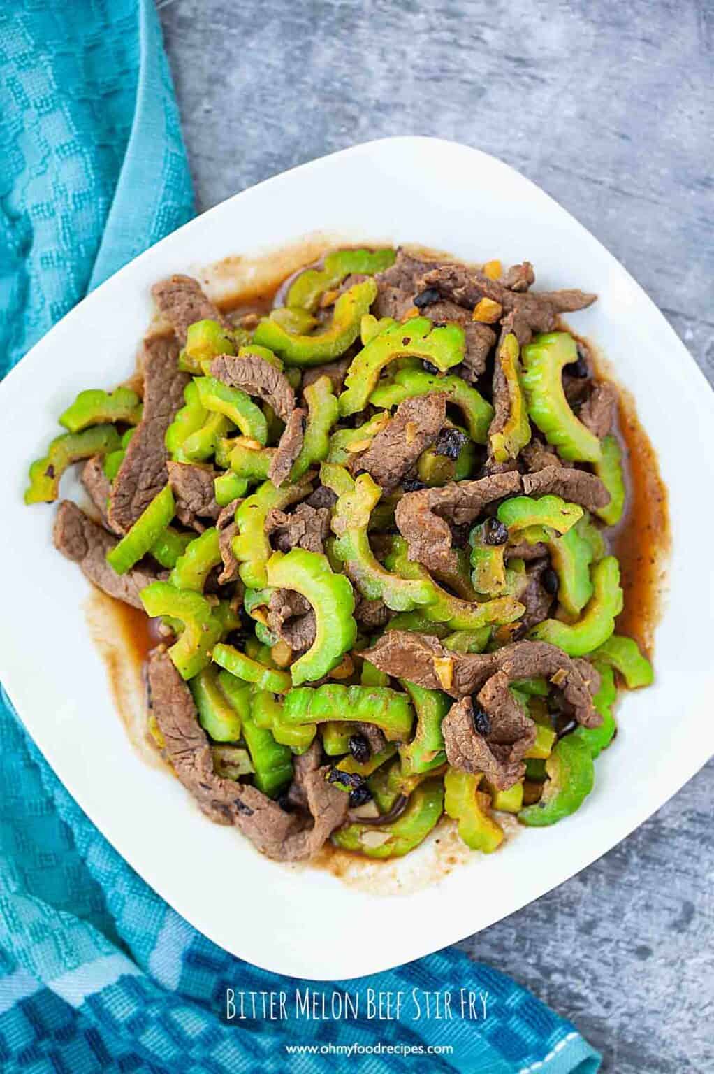 Beef with Bitter Melon (涼瓜炒牛肉) | Oh My Food Recipes