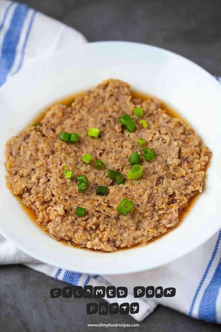 Chinese steamed minced pork (冬菇蒸肉餅) - Oh My Food Recipes