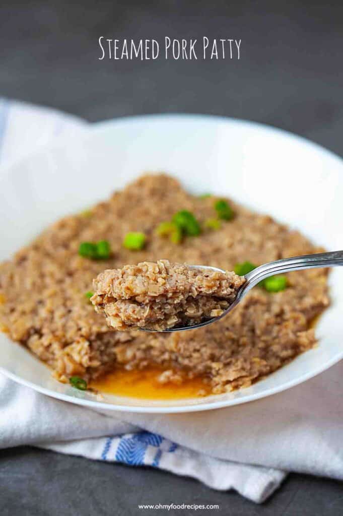 Chinese steamed minced pork (冬菇蒸肉餅) - Oh My Food Recipes